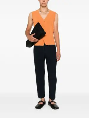 Issey Miyake Pleated V-neck Vest - Multicolor