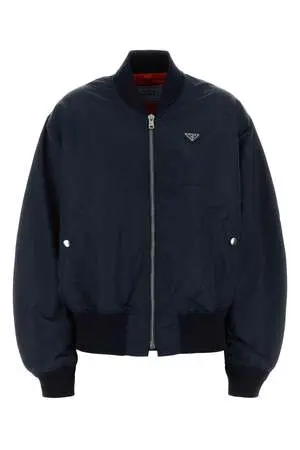 Prada Dark Twill Bomber Jacket - Blue