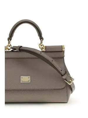 Dolce & Gabbana Sicily Small Leather Handbag - Gray