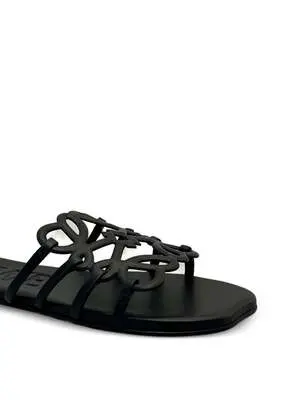Loewe Petal Anagram Leather Slides - Multicolor