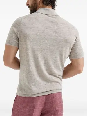 Brunello Cucinelli Linen And Cotton Blend Polo Shirt - Multicolor