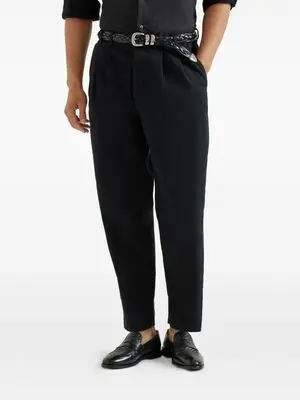 Brunello Cucinelli Garment-dyed Double Pleat Cotton Trousers - Multicolor