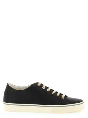 Brunello Cucinelli Beige Leather Flat Sole Sneakers - Black