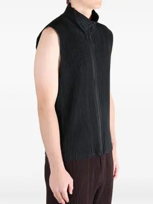 Issey Miyake Sleeveless Zip-up Top - Multicolor
