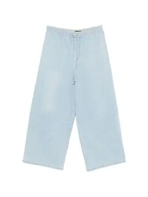 Loewe Cotton Drawstring Wide-leg Trousers - Multicolor