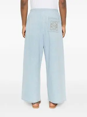 Loewe Cotton Drawstring Wide-leg Trousers - Multicolor