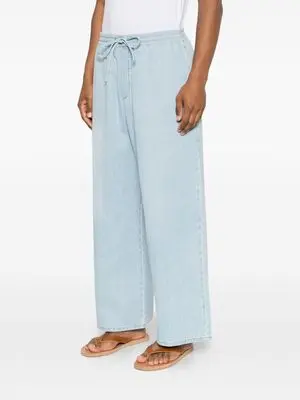 Loewe Cotton Drawstring Wide-leg Trousers - Multicolor