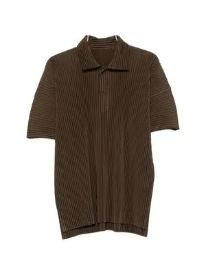 Issey Miyake Homme Plisse' Issey Miyake Men Pleated Polo Shirt Multicolor