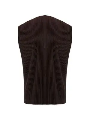 Issey Miyake Pleated V-neck Vest - Multicolor