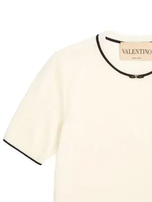Valentino Garavani Wool Crewneck Sweater With Bow Detail - Multicolor
