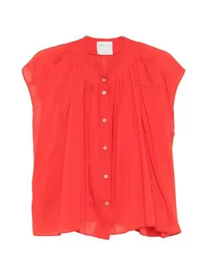 FORTE_FORTE Voile Cotton And Silk Shirt With Gathered Detailing - Multicolor