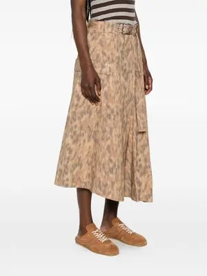 GANNI Printed Cotton Skirt - Multicolor