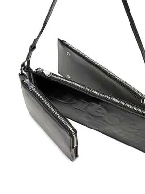DIESEL® Black Embossed Logo Shoulder Bag - Multicolor