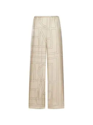 TOTEME Monogram Silk Pajama Trousers - Multicolor