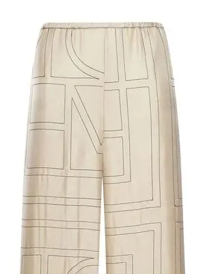 TOTEME Monogram Silk Pajama Trousers - Multicolor