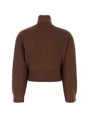 Brunello Cucinelli Cashmere Ribbed Knit High Neck Cardigan - Multicolor
