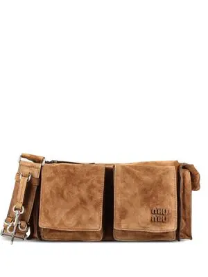 Miu Miu Utilitarian Suede Leather Crossbody Bag - Multicolor