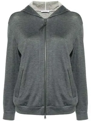 Brunello Cucinelli Hooded Cardigan With Monili Chain Detail - Multicolor