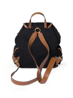 Miu Miu Canvas And Leather Large Backpack - Multicolor