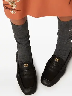 Miu Miu Ruched Lambskin Loafers - Multicolor