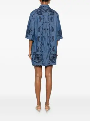 Zimmermann Aster Denim Mini Dress - Multicolor