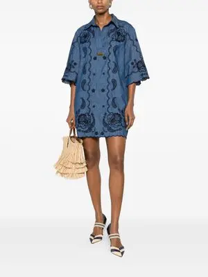 Zimmermann Aster Denim Mini Dress - Multicolor