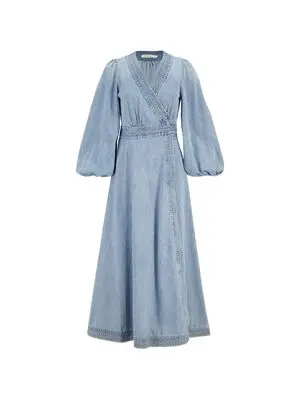 Zimmermann Indra Denim Midi Dress - Multicolor