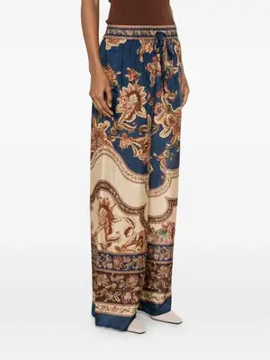 Zimmermann Aster Printed Silk Habutae Trousers - Multicolor