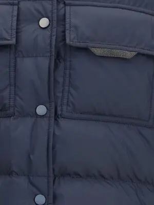 Brunello Cucinelli Padded Jacket With Monili Chain Detail - Multicolor