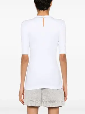 Brunello Cucinelli Cotton Crewneck Sweater With Monili Chain Detail - Multicolor