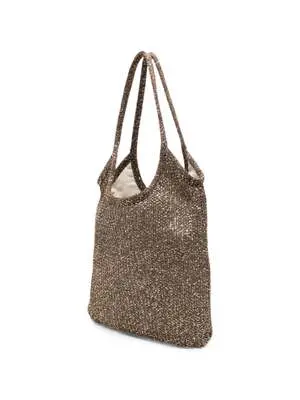 Miu Miu Sequined Crochet Knit Shoulder Bag - Multicolor