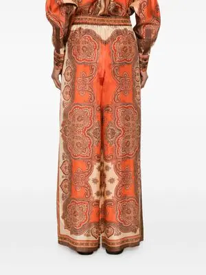 Zimmermann Mahon Printed Silk Trousers