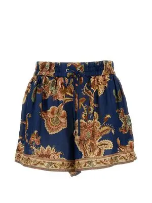 Zimmermann Aster Printed Silk Shorts - Multicolor