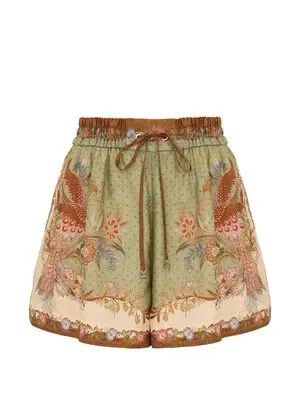 Zimmermann Indra Printed Silk Shorts - Multicolor