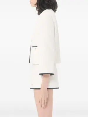 Valentino Garavani Canestrello Cotton Tweed Jacket With Vlogo Detail - Multicolor