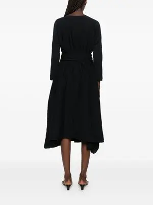 DANIELA GREGIS Black Crinkled Cotton Dress