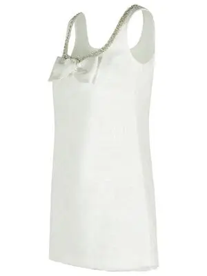 SELF-PORTRAIT Tulle Dress With Crystal Embellishments And Bow Detail