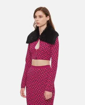 Versace All-over Logo Embroidered Knitted Sweater