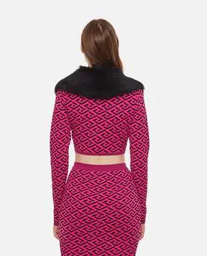 Versace All-over Logo Embroidered Knitted Sweater