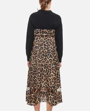 Sacai Leopard Print Knit Dress