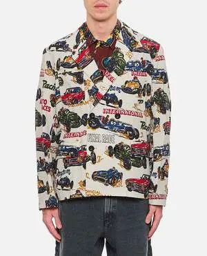 Sacai Double-breasted Car Race Print Jacket