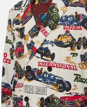 Sacai Double-breasted Car Race Print Jacket
