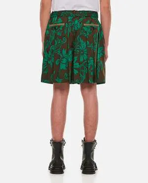 Sacai Floral Print Belted Shorts