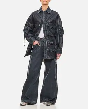 Attico Mat Coated Canvas Long Pant