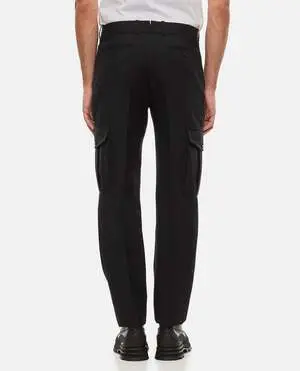Alexander McQueen Wool Gabardine Cargo Trousers