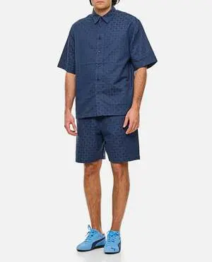 Givenchy Short Denim Monogram Shorts - Multicolor