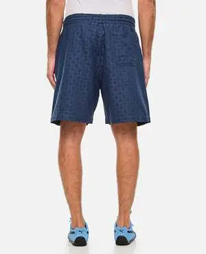Givenchy Short Denim Monogram Shorts - Multicolor