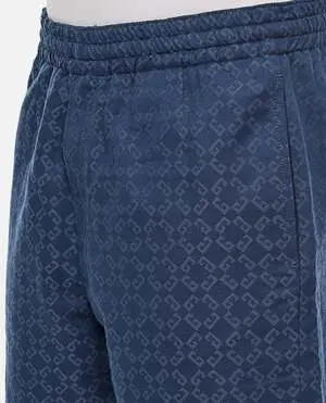 Givenchy Short Denim Monogram Shorts - Multicolor