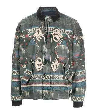 Sacai X Eric Haze Graphic Denim Blouson Jacket
