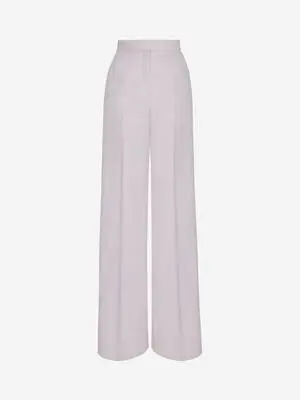 Alexander McQueen Wide Leg Wool Sartorial Trousers